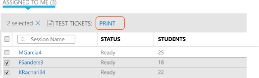 Test Ticket Printing