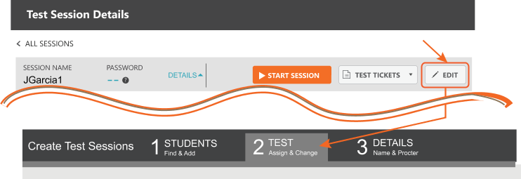 Modifying a Test Session
