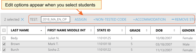 Modifying a Test Session
