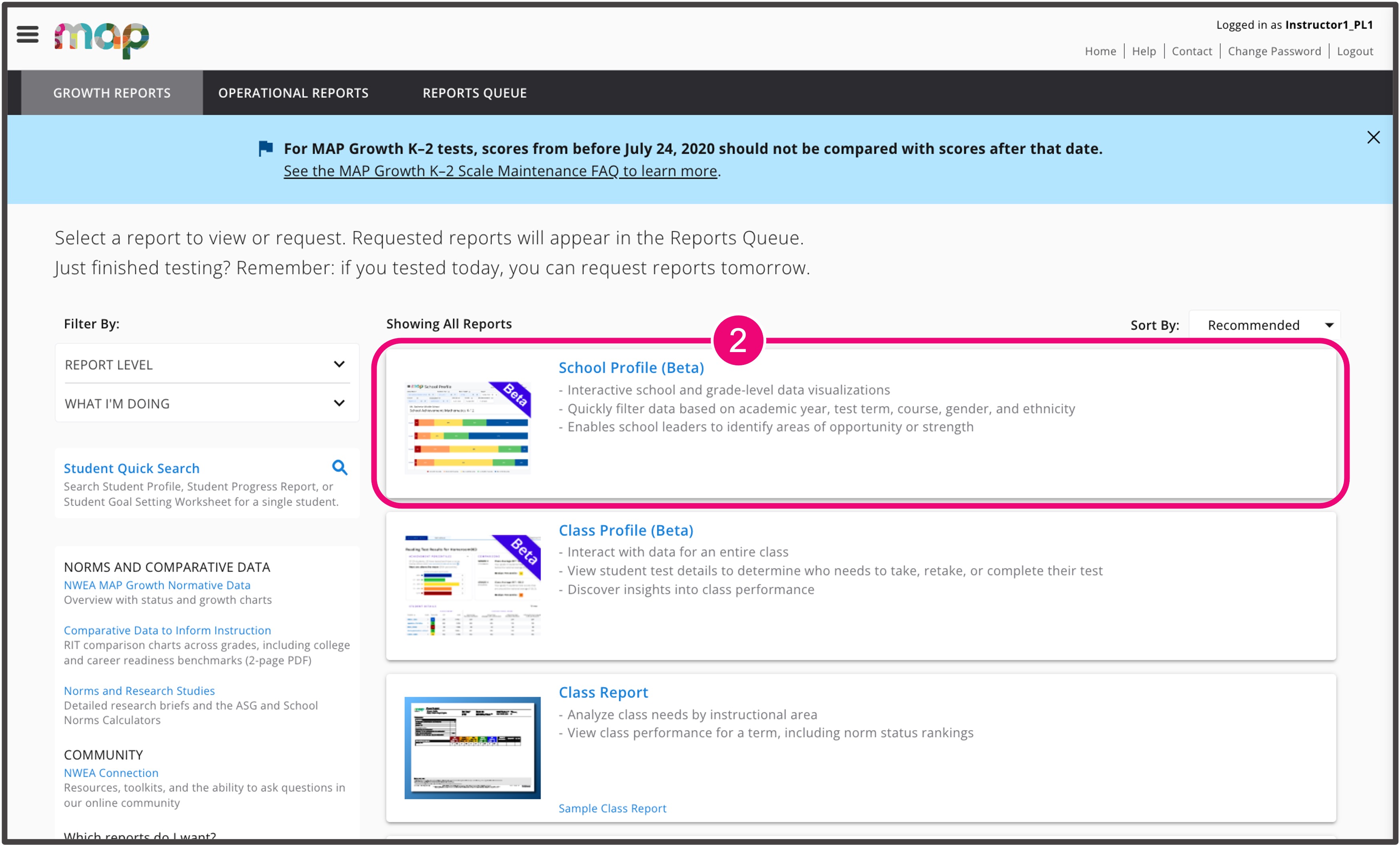 School Profile Report (Beta)